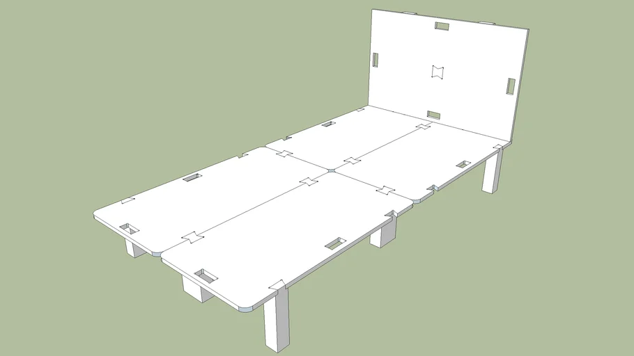 Mortise Twin Size Bed Frame | 3D Warehouse