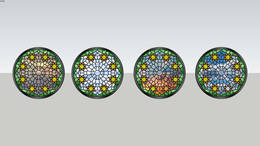 Round, stained glass window, 4 versions | 3D Warehouse