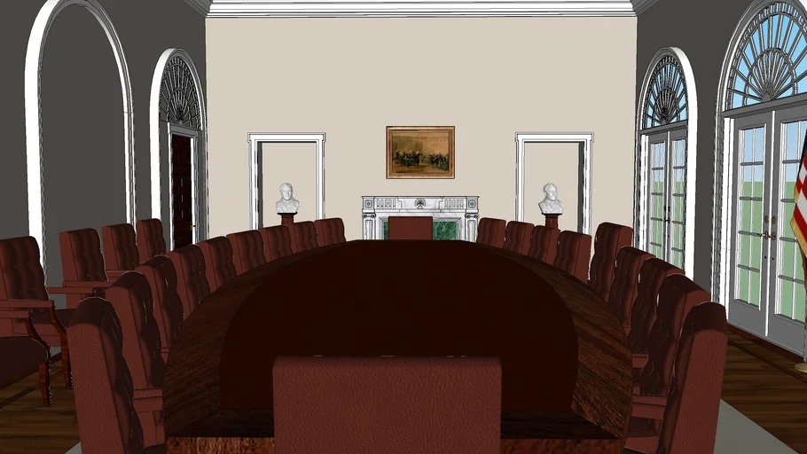 The White House interior : The Cabinet room. | 3D Warehouse