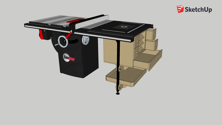 SawStop PCS Custom Router Table and Storage | 3D Warehouse