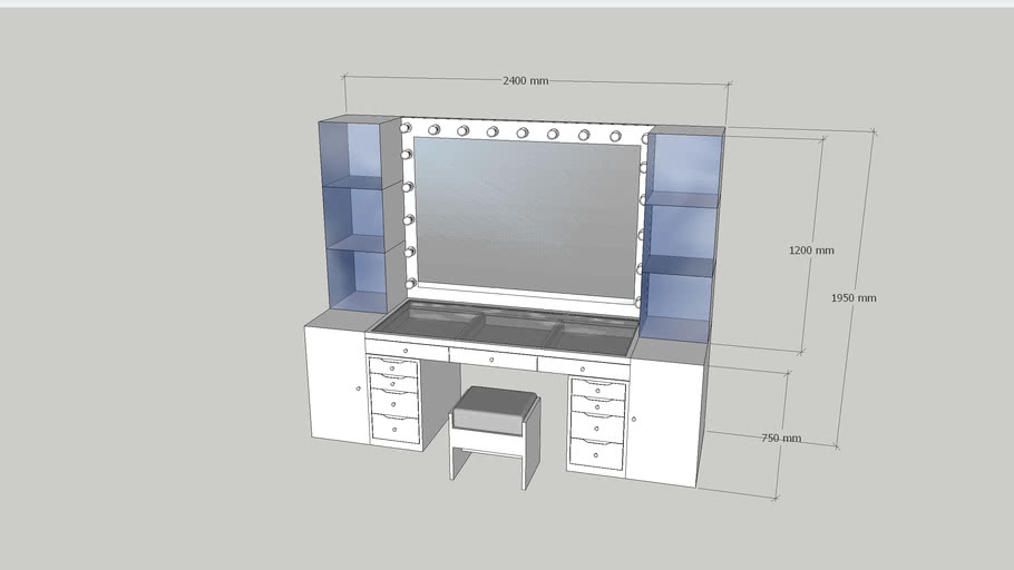 meja rias sila by agun | 3D Warehouse