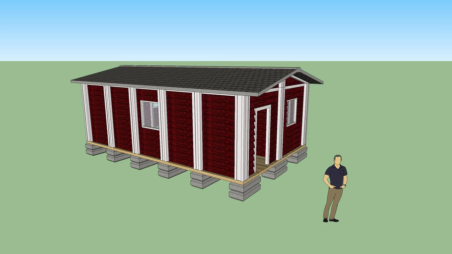 Wooden red house | 3D Warehouse