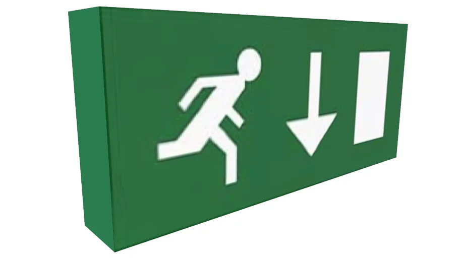 Fire Exit Sign - Exit Straight Ahead | 3D Warehouse
