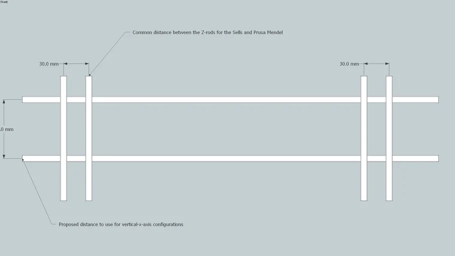 Reprap Mendel vertical x-axis_standard | 3D Warehouse