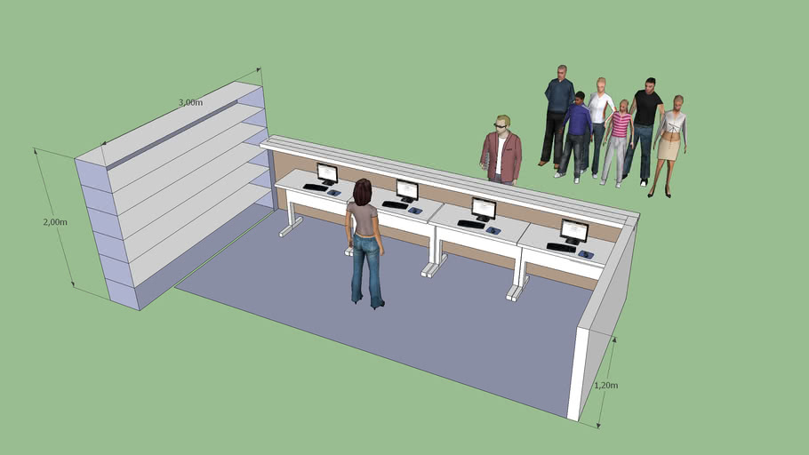 Library counter | 3D Warehouse