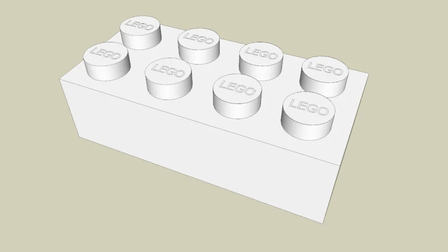 White 2x4 Lego | 3D Warehouse