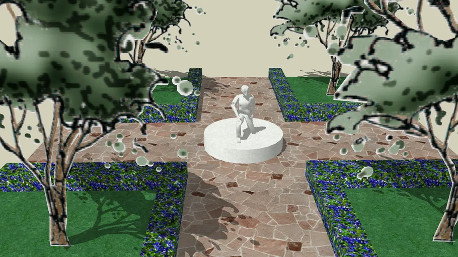 Statue kneeling man | 3D Warehouse