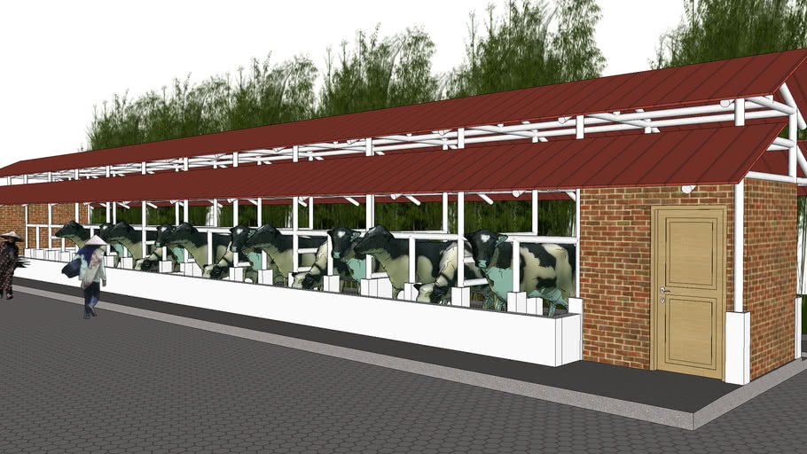 Cowshed Kandang Sapi Rangka Pipa Besi | 3D Warehouse