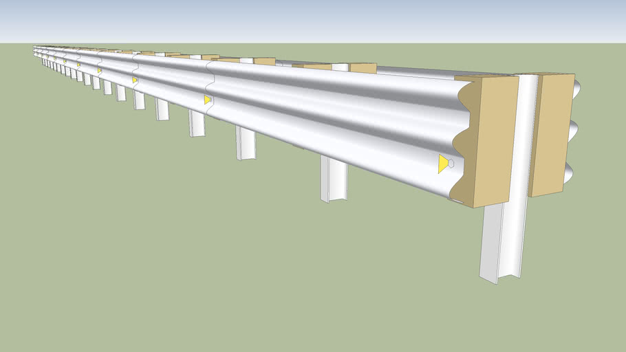 100 Feet Guard Rail | 3D Warehouse