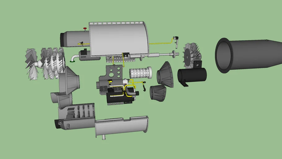 TN-5A (Exploded) - Jet Engine - Gas Turbine | 3D Warehouse