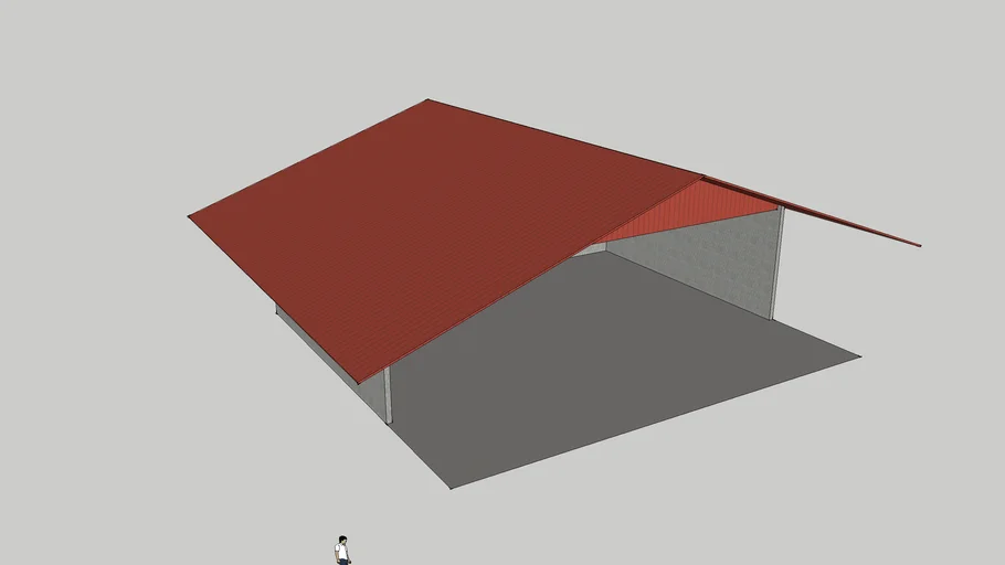 Large Open Shed & Outdoor Storage Building | 3D Warehouse