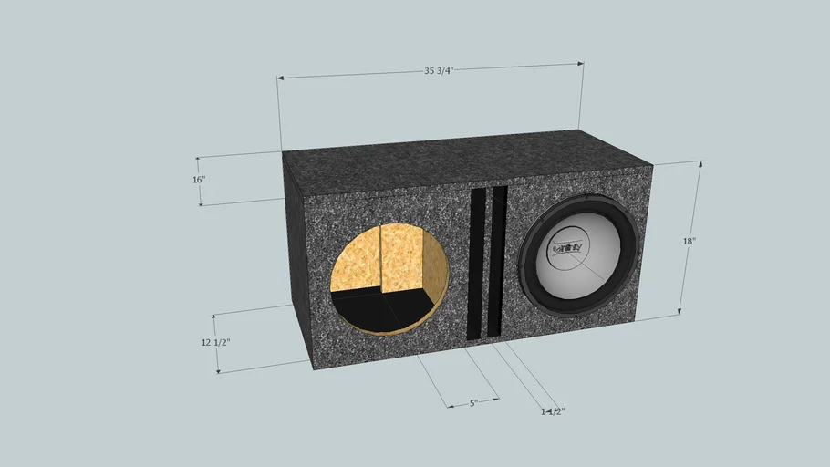Sub box for RE Audio SE-X 12' subs | 3D Warehouse