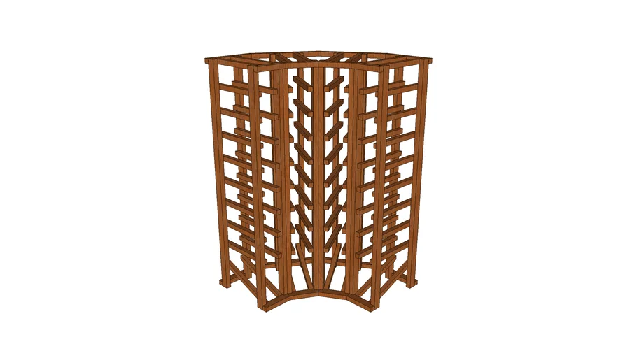 38.25'H Upper Rack w/Display Row - 4 Column Curved Corner | 3D Warehouse