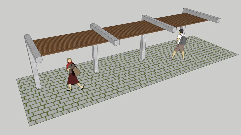 Modern Pergola Corridor | 3D Warehouse