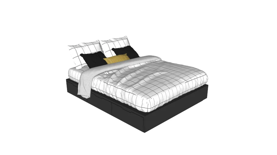 Queen Size Storage Bed 3d Warehouse Valletta Bed By Importhome 3D