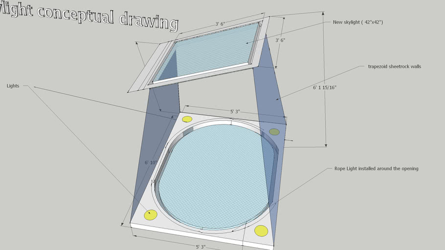 Skylight Conceptual drawing trapezoid | 3D Warehouse