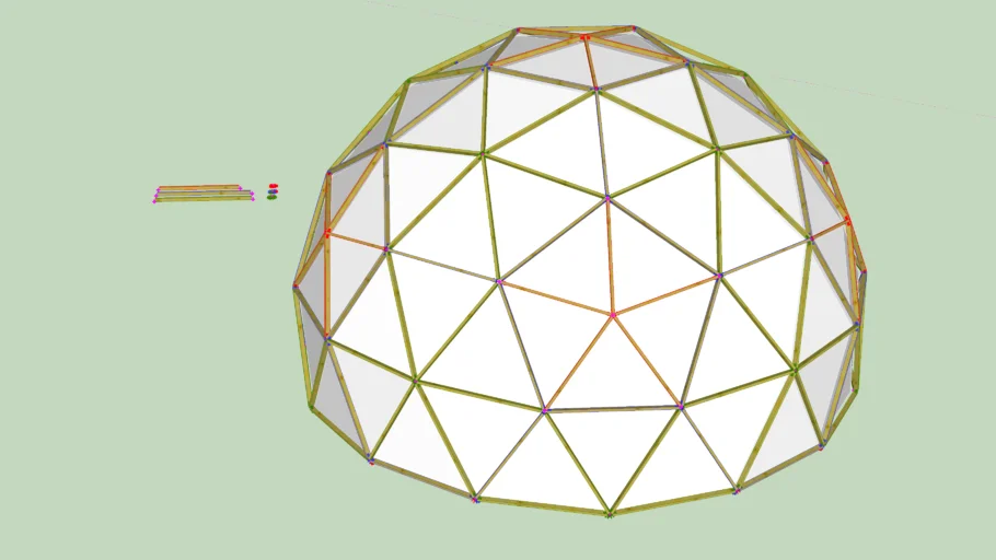 Geodesic frame hubs&struts (5/9) Estructura Geodésica de nodos ...