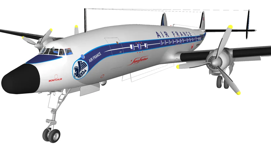 Lockheed L1649A Starliner Air France colours | 3D Warehouse