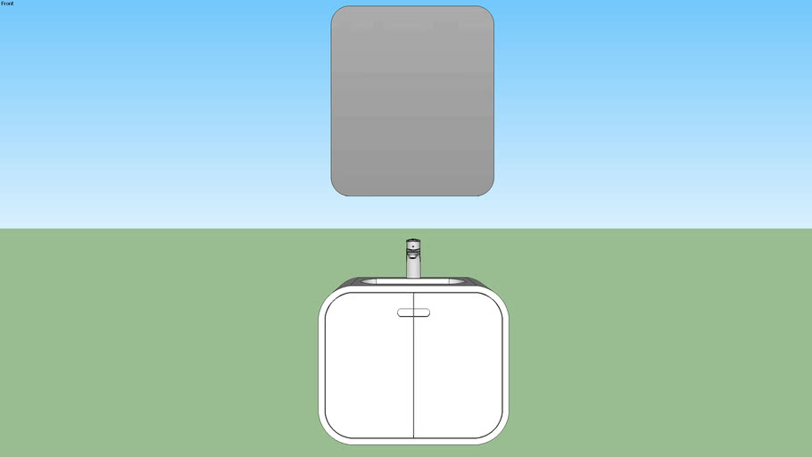 Interceramic Atenas con puertas de cierre lento, lavabo y espejo, blanco | 3D Warehouse