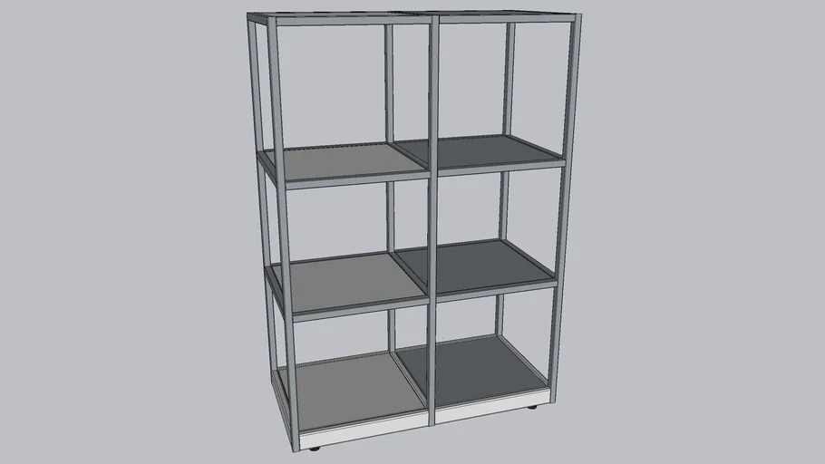 Outline, 3 high grid shelving unit | 3D Warehouse
