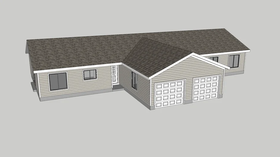 Suburban side-by-side duplex snout house | 3D Warehouse