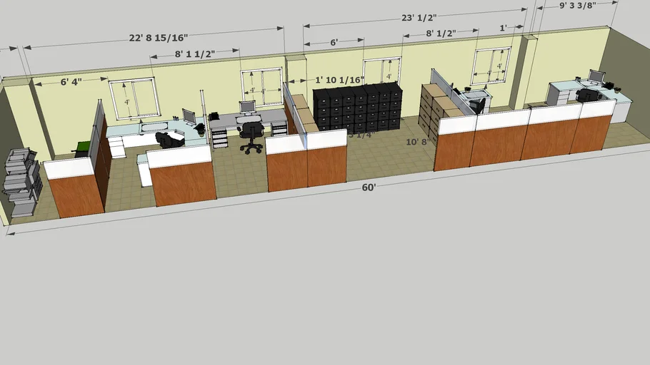 Cubicle floor plan 042312 | 3D Warehouse