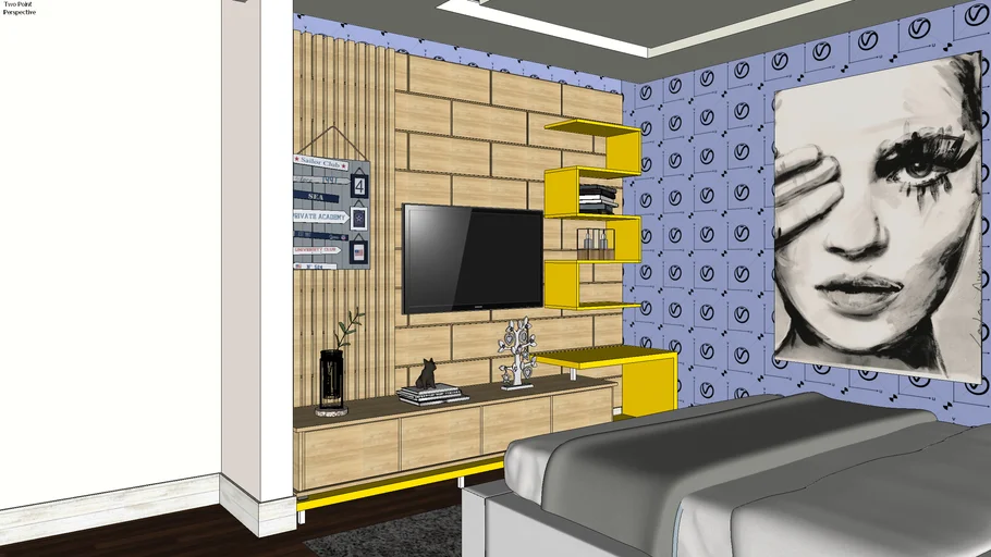 LCD Wall with Back Wall | 3D Warehouse