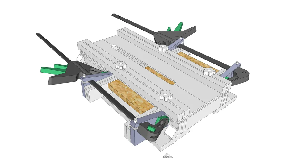 Router Slot Jig with knobs and clamps | 3D Warehouse