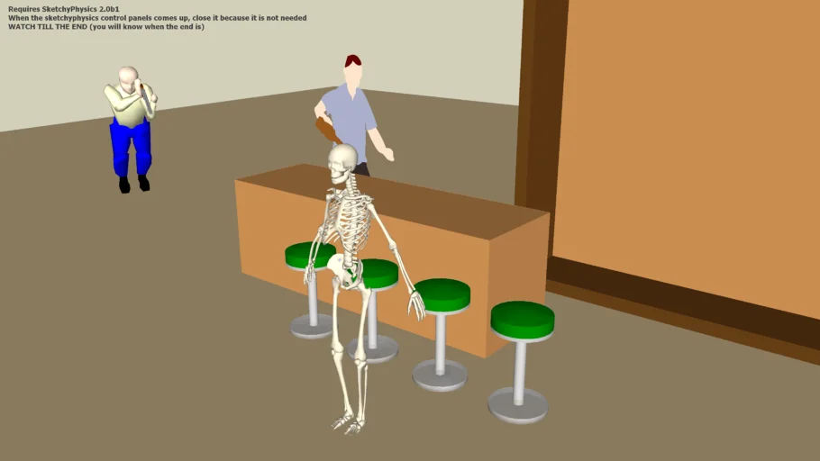 Walking Skeleton With a Surprise! Sketchyphysics2. Read Description ...