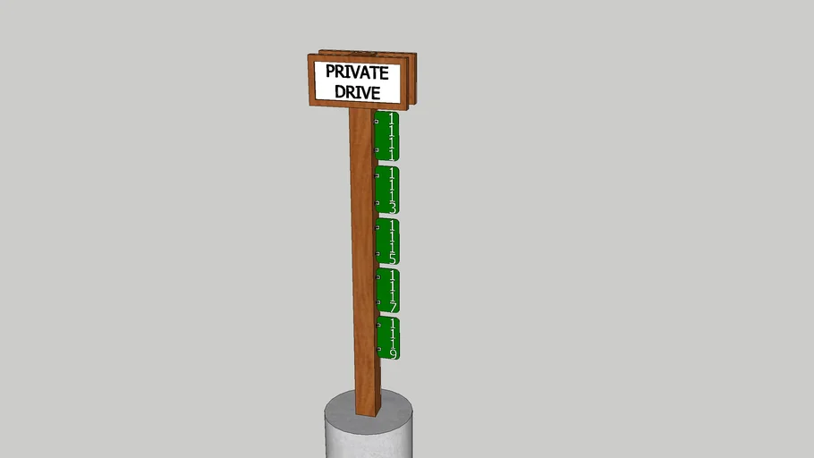 Private Drive Sign | 3D Warehouse