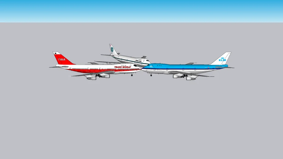 klm pan am twa 747 | 3D Warehouse