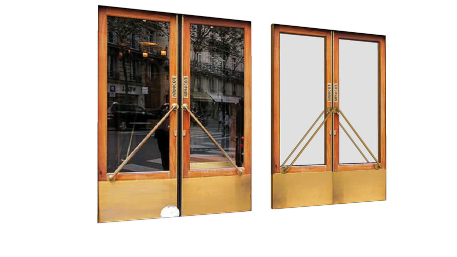 Wood and Glass Double Door | 3D Warehouse