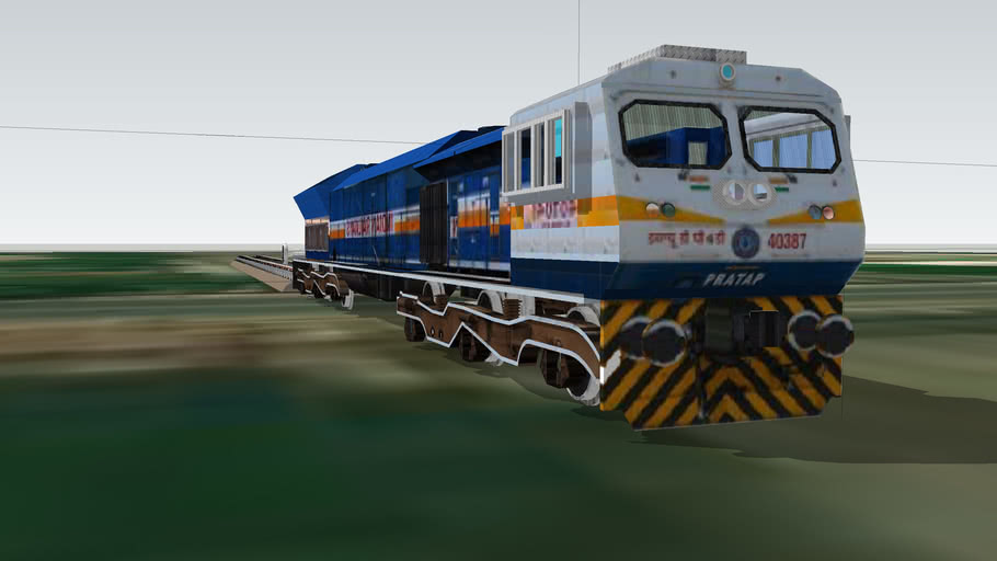 WDP 4D INDIAN EMD Diesel LOCOMOTIVE,INDIAN RALWAY BY RAJAT WARANG | 3D ...