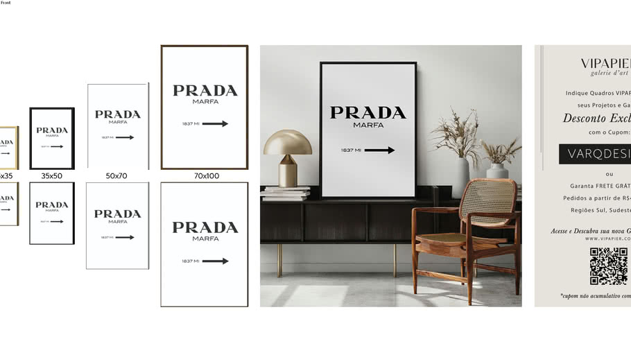 VIPAPIER - QUADRO PRADA MARFA VERTICAL | 3D Warehouse