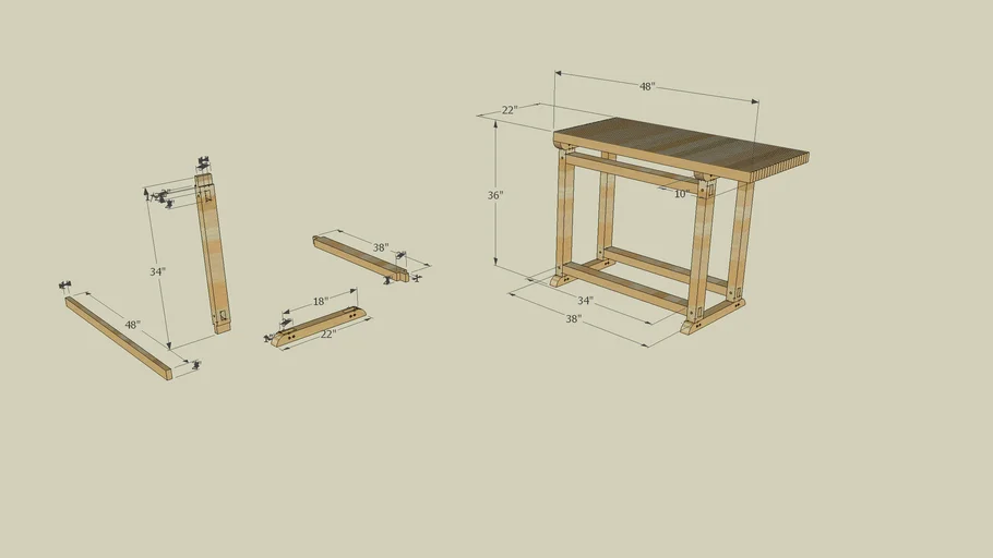 Traditional Basic Workbench | 3D Warehouse