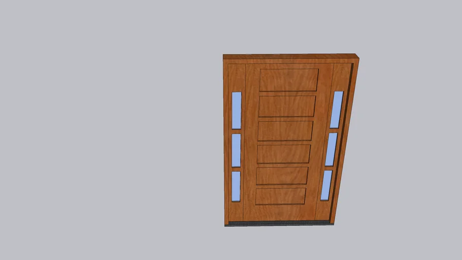 Porta de Madeira com Portal de Vidro | 3D Warehouse