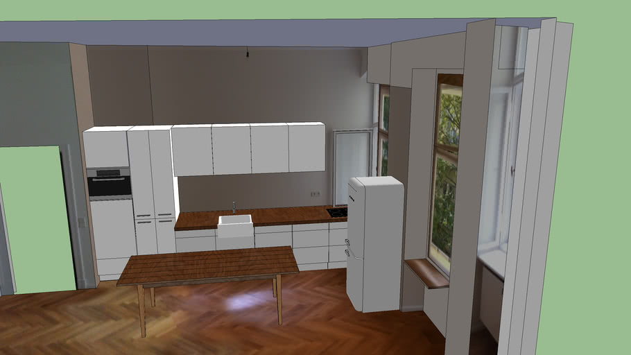Kitchen long wall option2 | 3D Warehouse