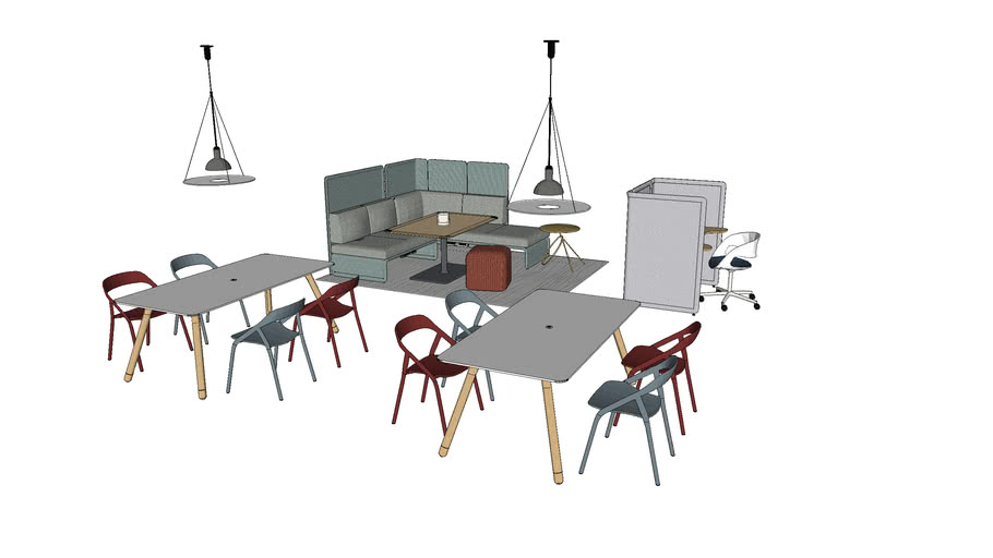 steelcase potrero standard height table | 3D Warehouse