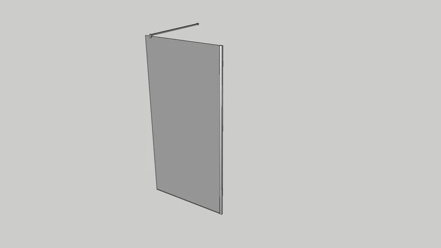 Shower Walk-in Panel W1000x D900x H2000mm Right Handed | 3D Warehouse