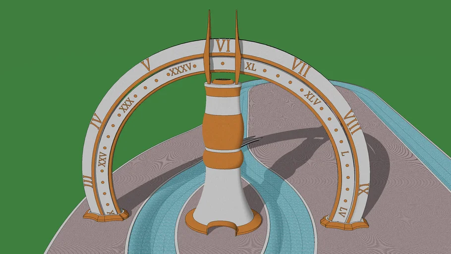 Fixed Hand Rotating Dial Clock Tower | 3D Warehouse