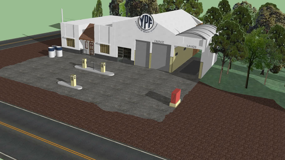 Estacion antigua de YPF Orlando Crignola (Los Hornos, La Plata) | 3D Warehouse