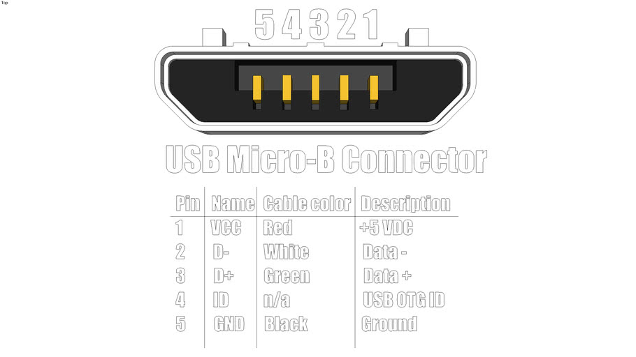 USB Micro-B Connector | 3D Warehouse