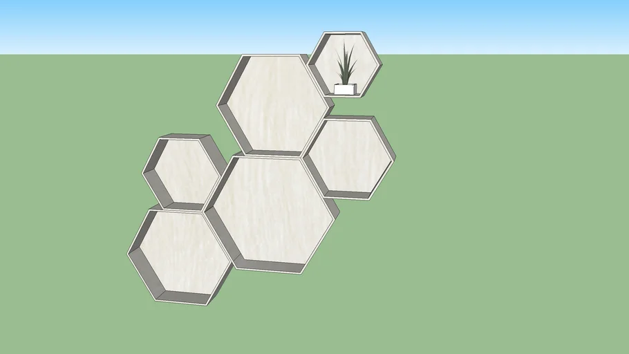 Geometric Wooden Shelves | 3D Warehouse