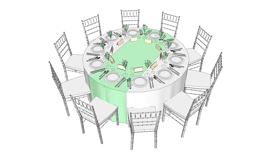 table ronde 10 personnes | 3D Warehouse