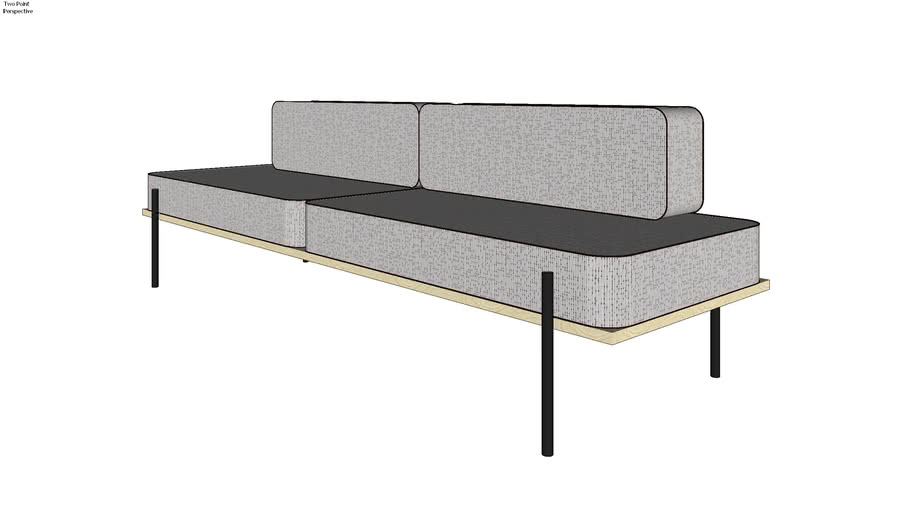 banquette/sofa with thin steel leg | 3D Warehouse