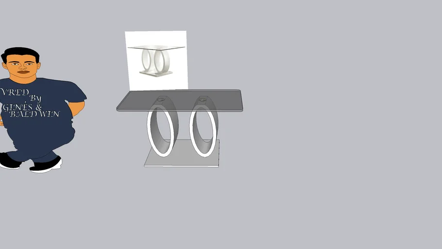 RAJI CONTEMPORARY DINING GLASS TOP TABLE | 3D Warehouse