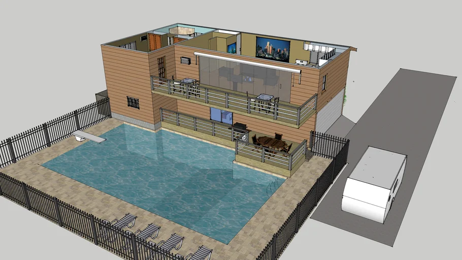 Modular Home with pool | 3D Warehouse