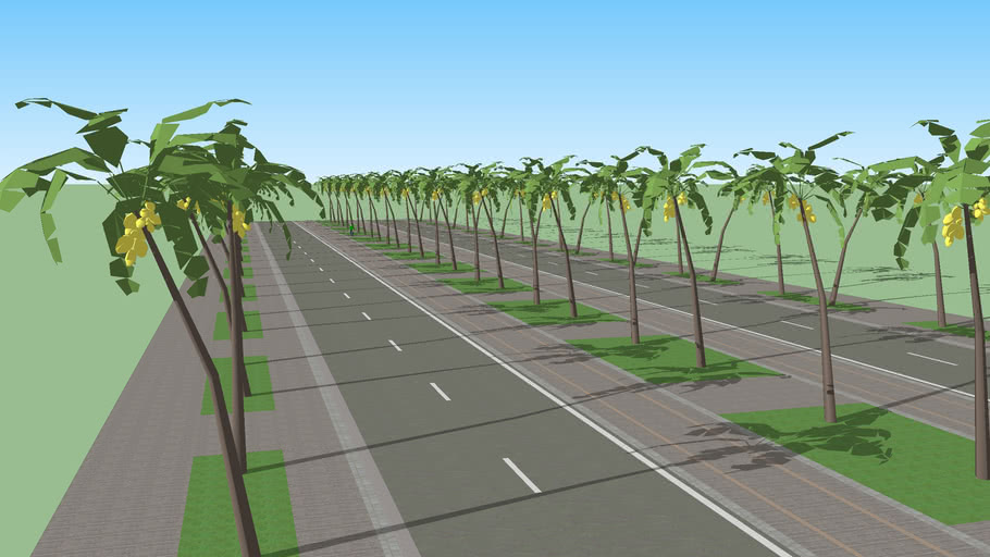 Road with trees | 3D Warehouse