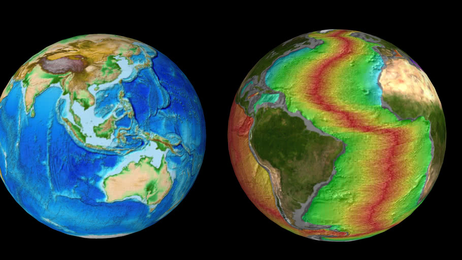 NOOA crust & GEBCO topographic-bathymetric globe maps | 3D Warehouse