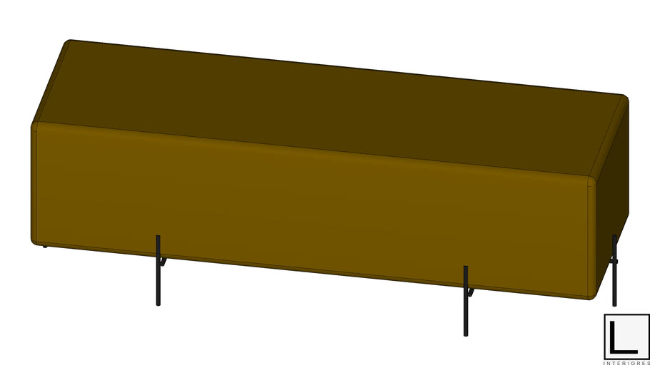 Puff Golden Retangular Maior - Iummi | 3D Warehouse